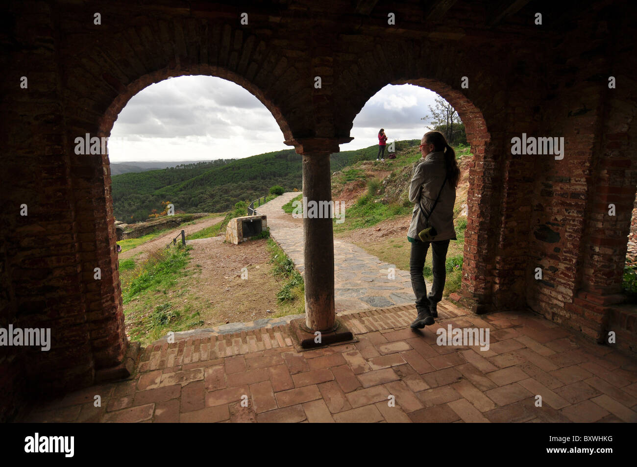 almonaster la real - fortress Stock Photo - Alamy