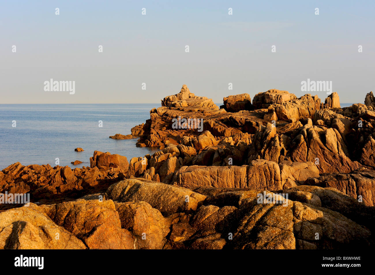 Rocks and Sea at Dawn, Guernsey Stock Photo - Alamy