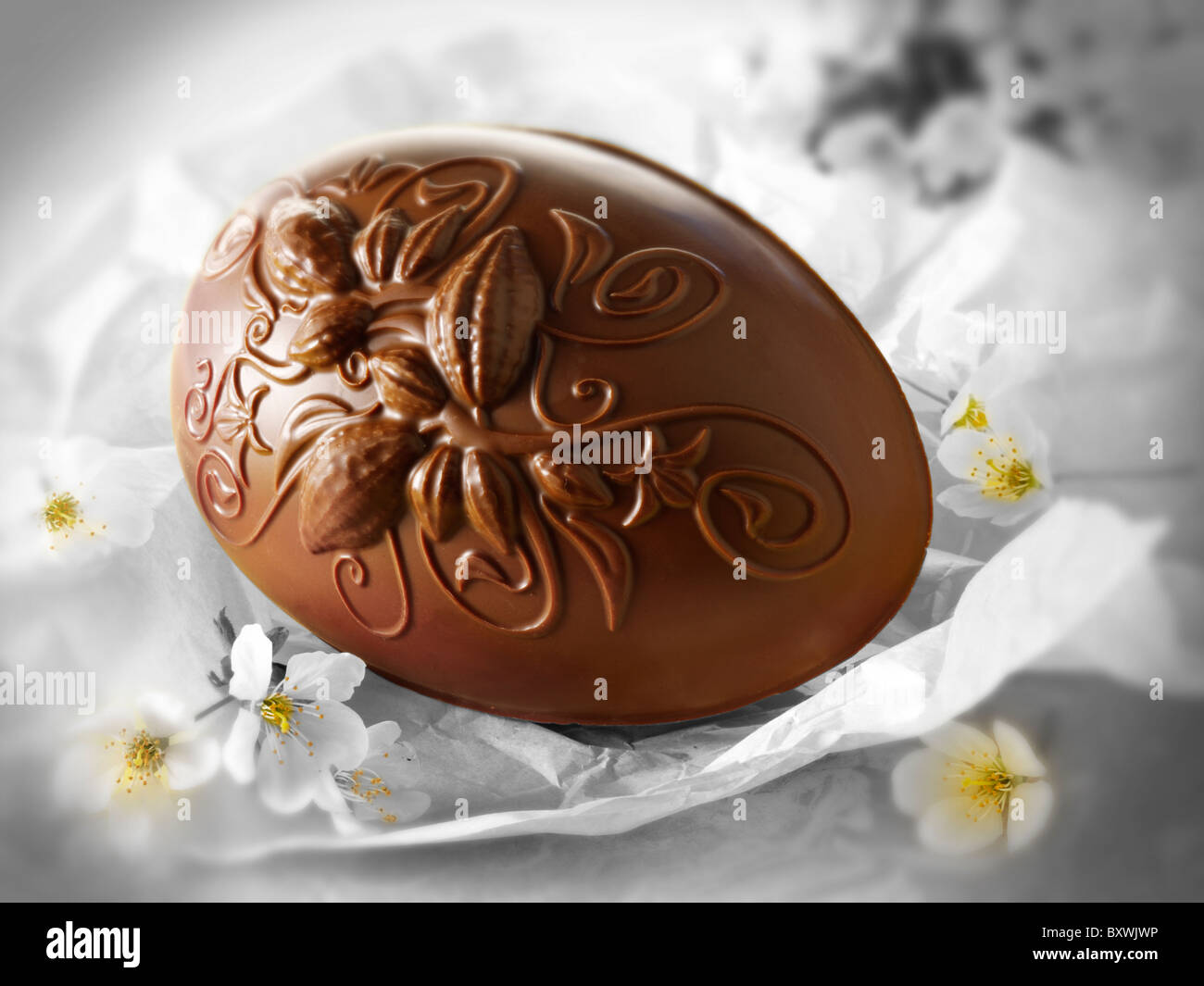 Traditional chocolate decorated Easter Eggs Stock Photo - Alamy