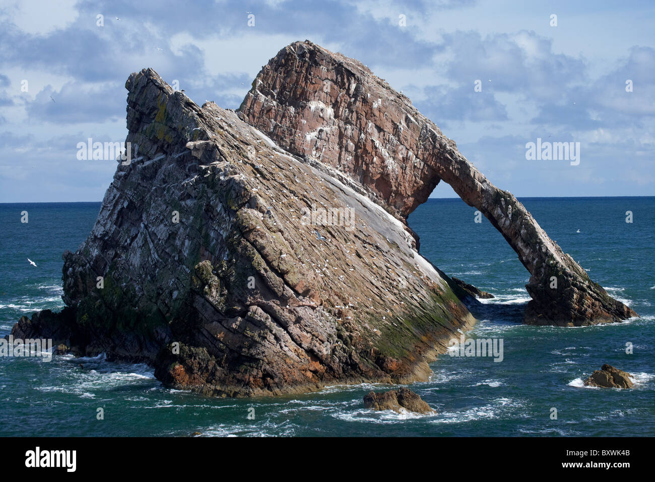 Bow Fiddle Rock, Portknockie, Moray, Scotland, United Kingdom Stock ...