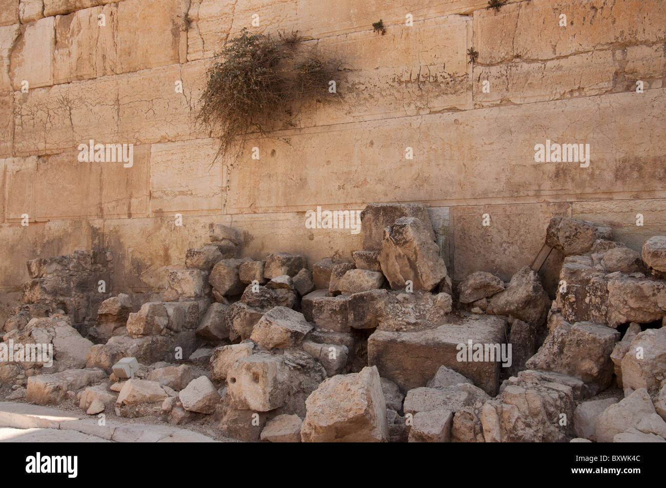 Stones thrown down by Roman soldiers from the Temple Mount Stock Photo ...