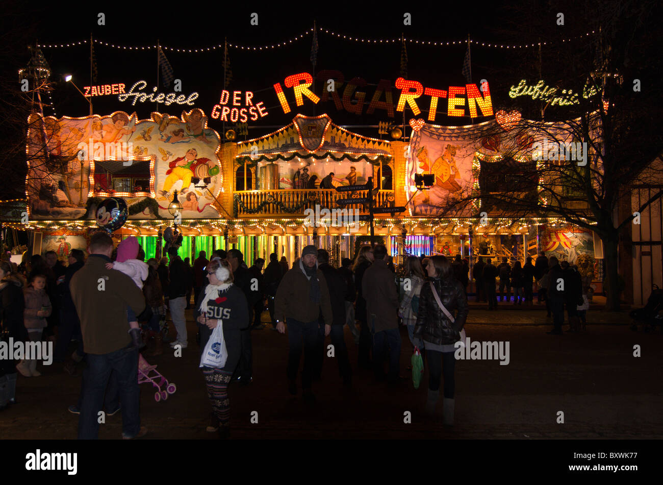 scene a in the funfair section of the Winter Wonderland Christmas Fair ...