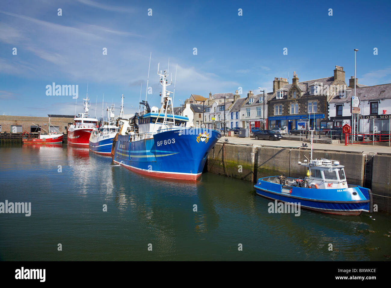 Fishing Boats, Macduff Harbour, and Crook O Ness Street, Macduff ...