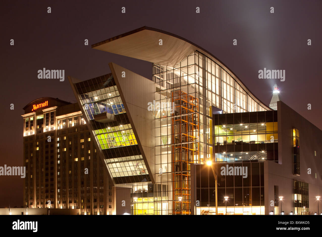 USA, Connecticut, Hartford, New Connecticut Science Center building and ...