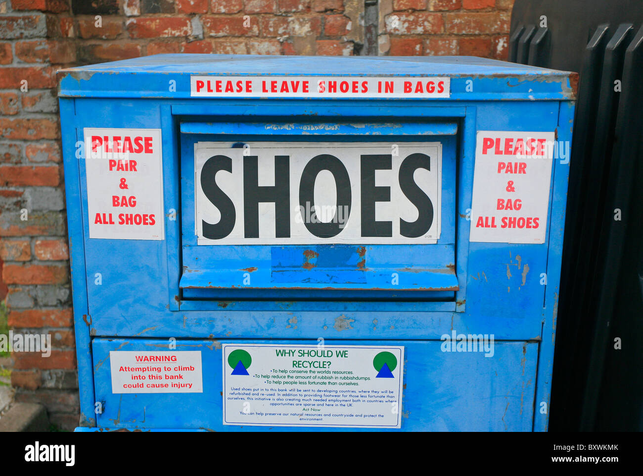 Shoe recycling bin hi-res stock photography and images - Alamy