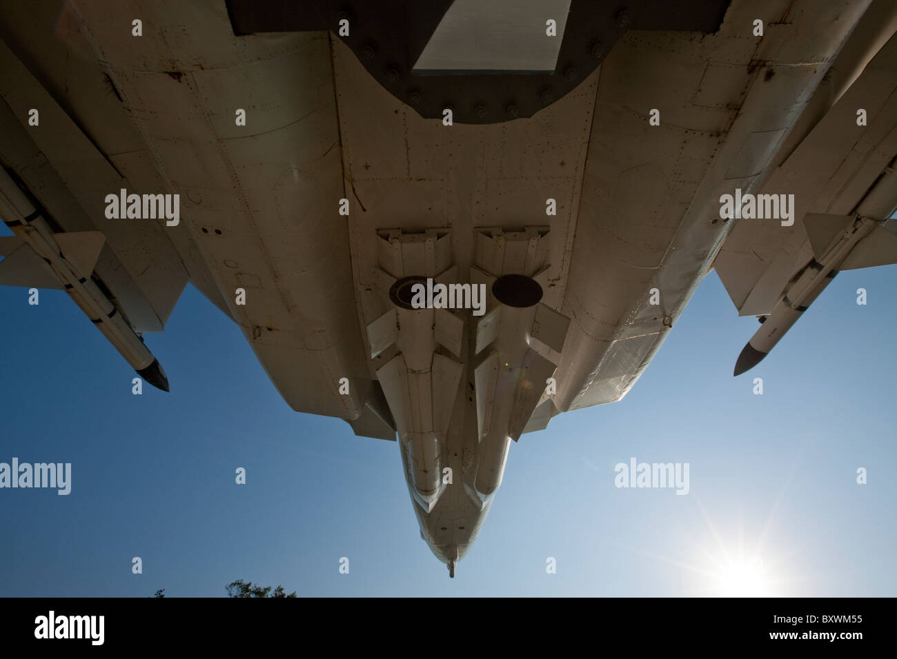 USA, Florida, Pensacola, Fighter jet outside National Museum of Naval ...