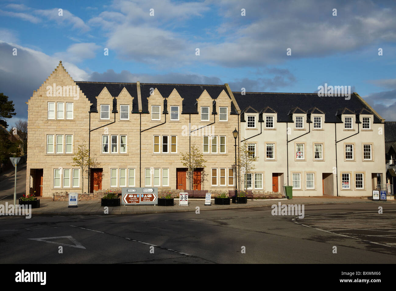 New apartment development, The Square, Dornoch, Highlands, Scotland ...