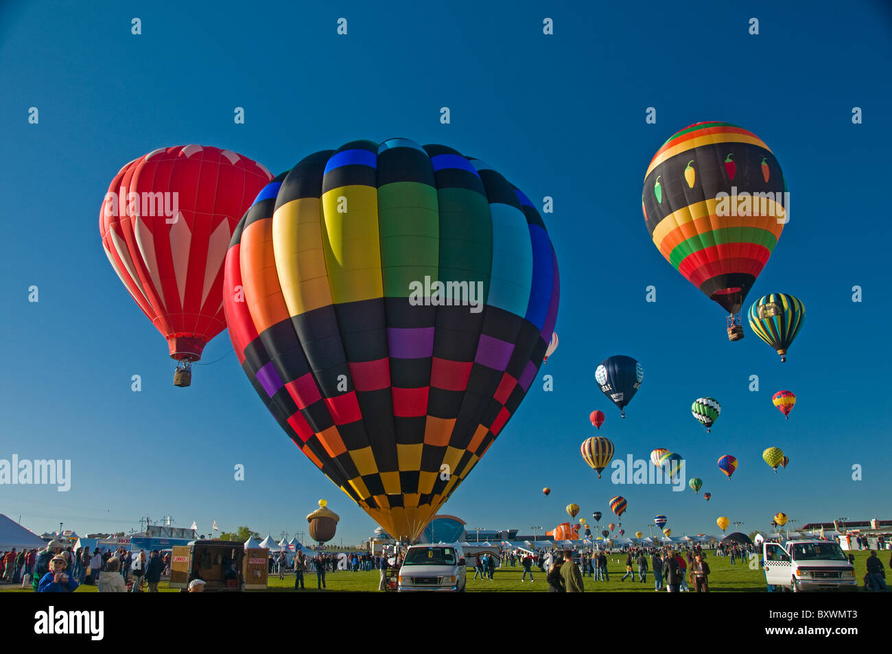Hot air balloons at Albuquerque New Mexico balloon fiesta festival USA ...