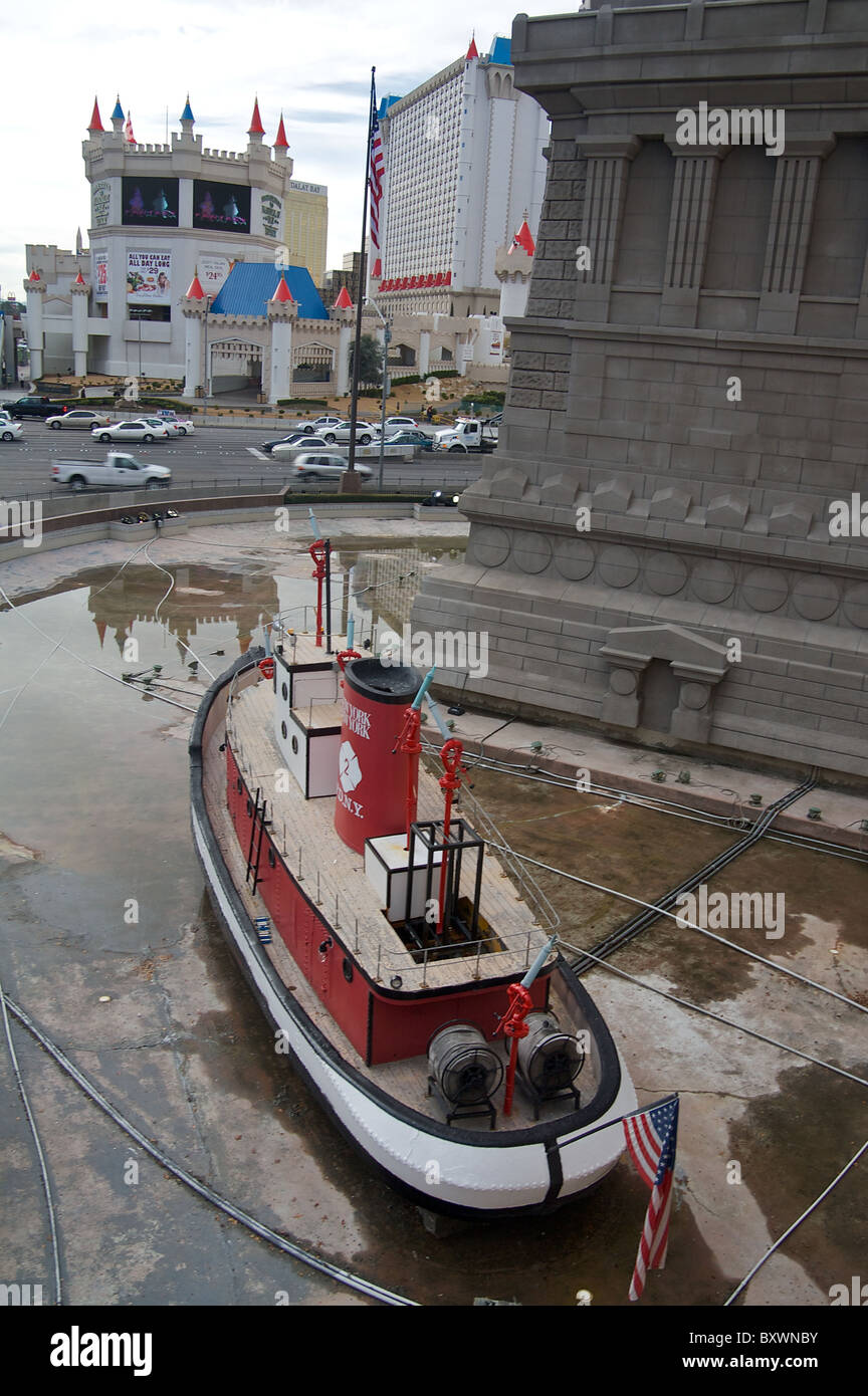 A model of a boat during "harbor" maintenance at the New York New York ...