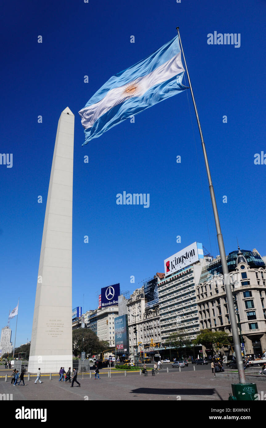 El Obelisco (The Obelisque), Plaza de la Republica, Buenos Aires ...