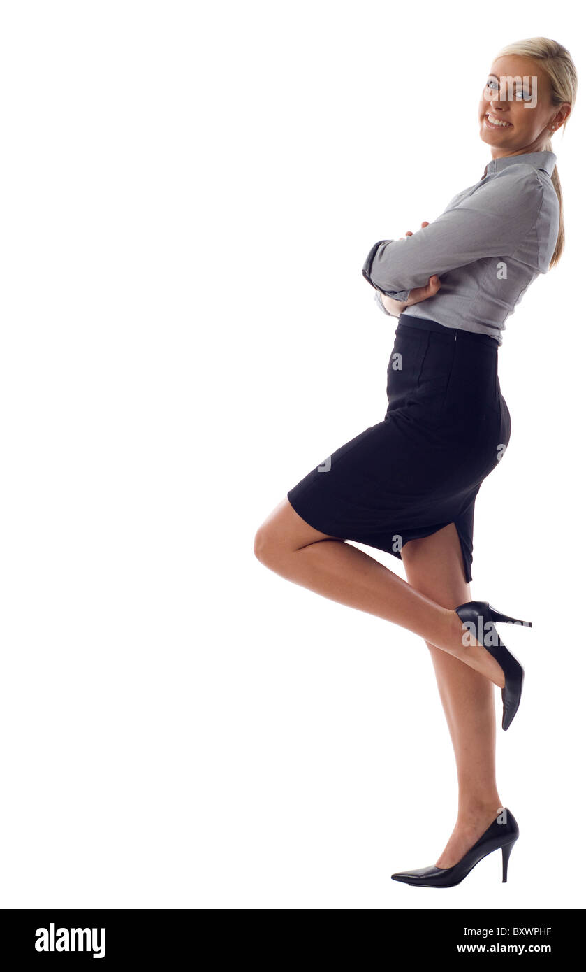 Young woman leaning against something - Portrait of a beautiful young ...