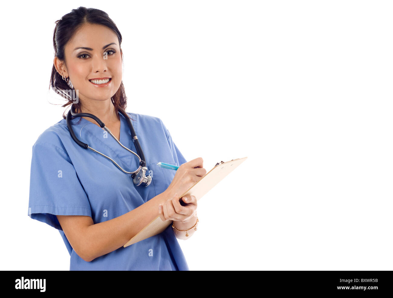 Business woman clipboard on Cut Out Stock Images & Pictures - Alamy