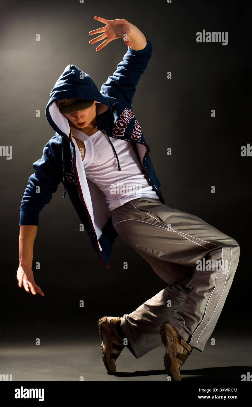 a young nice man dancing modern dances Stock Photo - Alamy