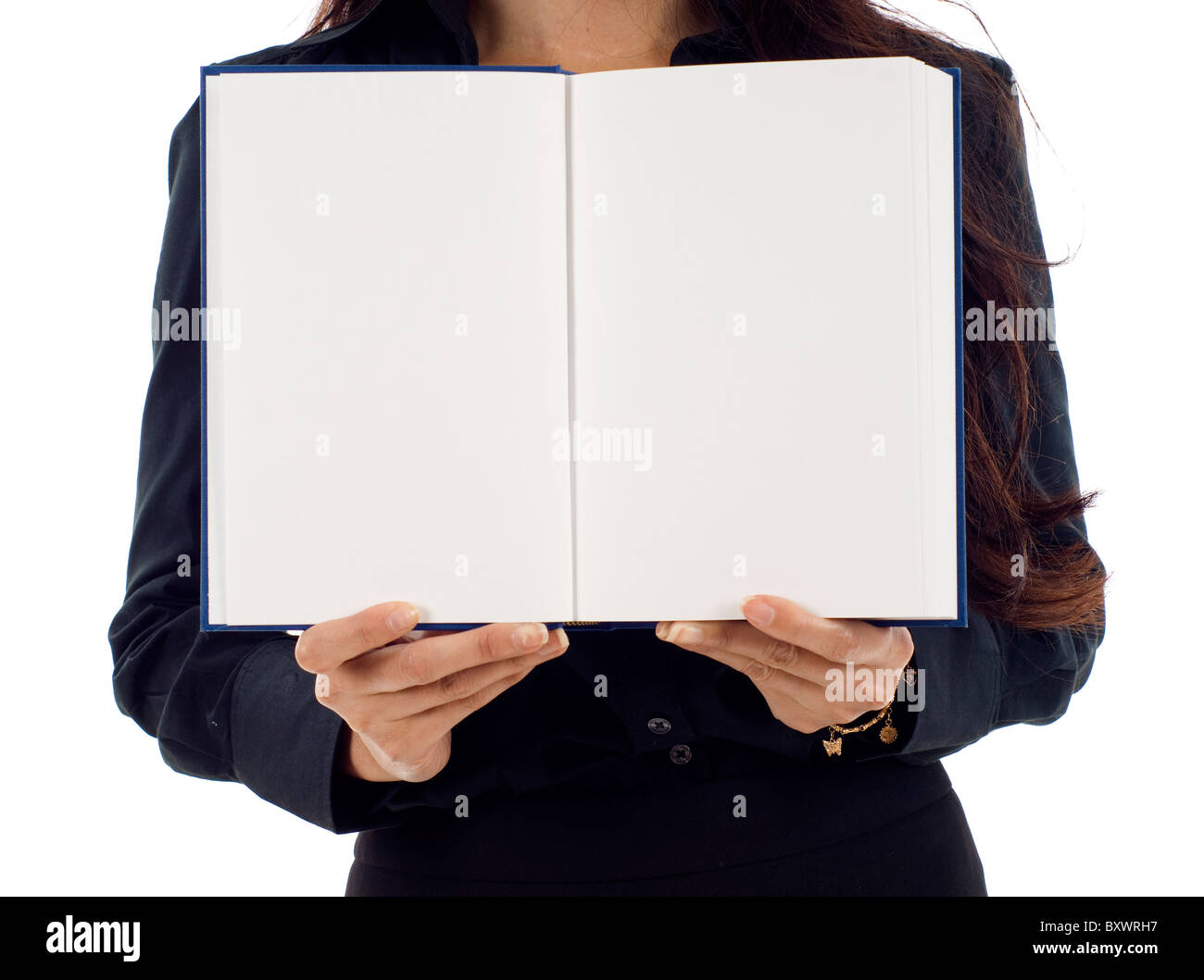 Female hands holding a book isolated over white background Stock Photo ...
