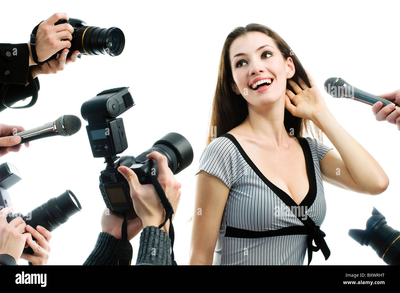 Photographers are taking a picture of a film star Stock Photo - Alamy
