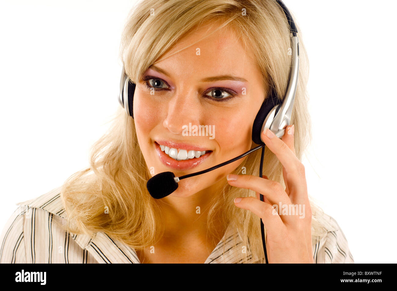 Customer Service Operator- Helping a Customer Stock Photo - Alamy
