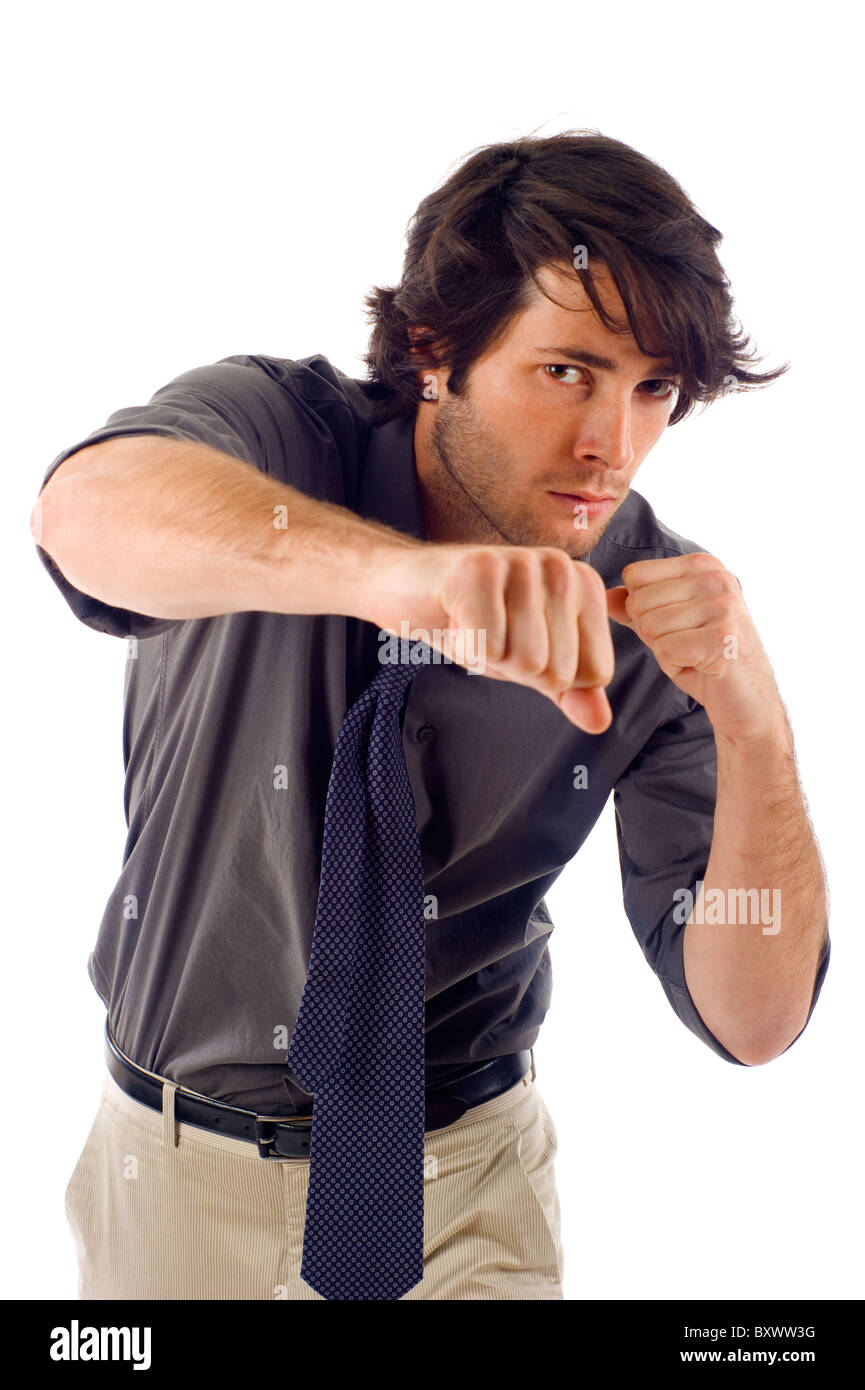 Businessman throwing punch towards camera hi-res stock photography and ...