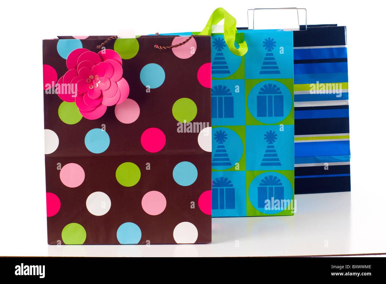 Beautiful, Assorted Shopping Bags - Isolated over a white background ...
