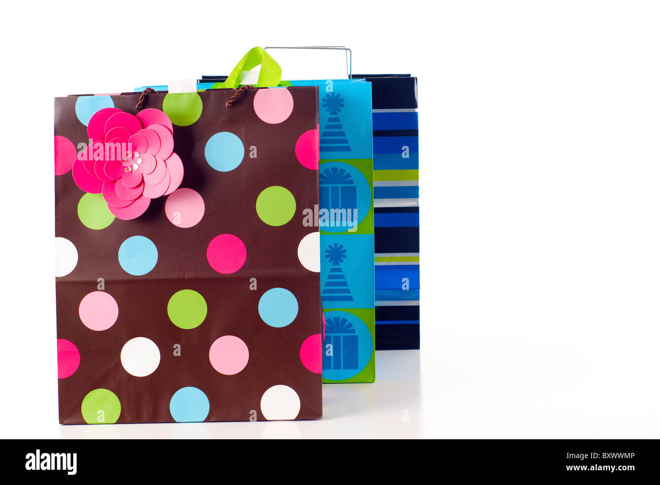 Beautiful, Assorted Shopping Bags, a lot of Copyspace -Isolated over a ...