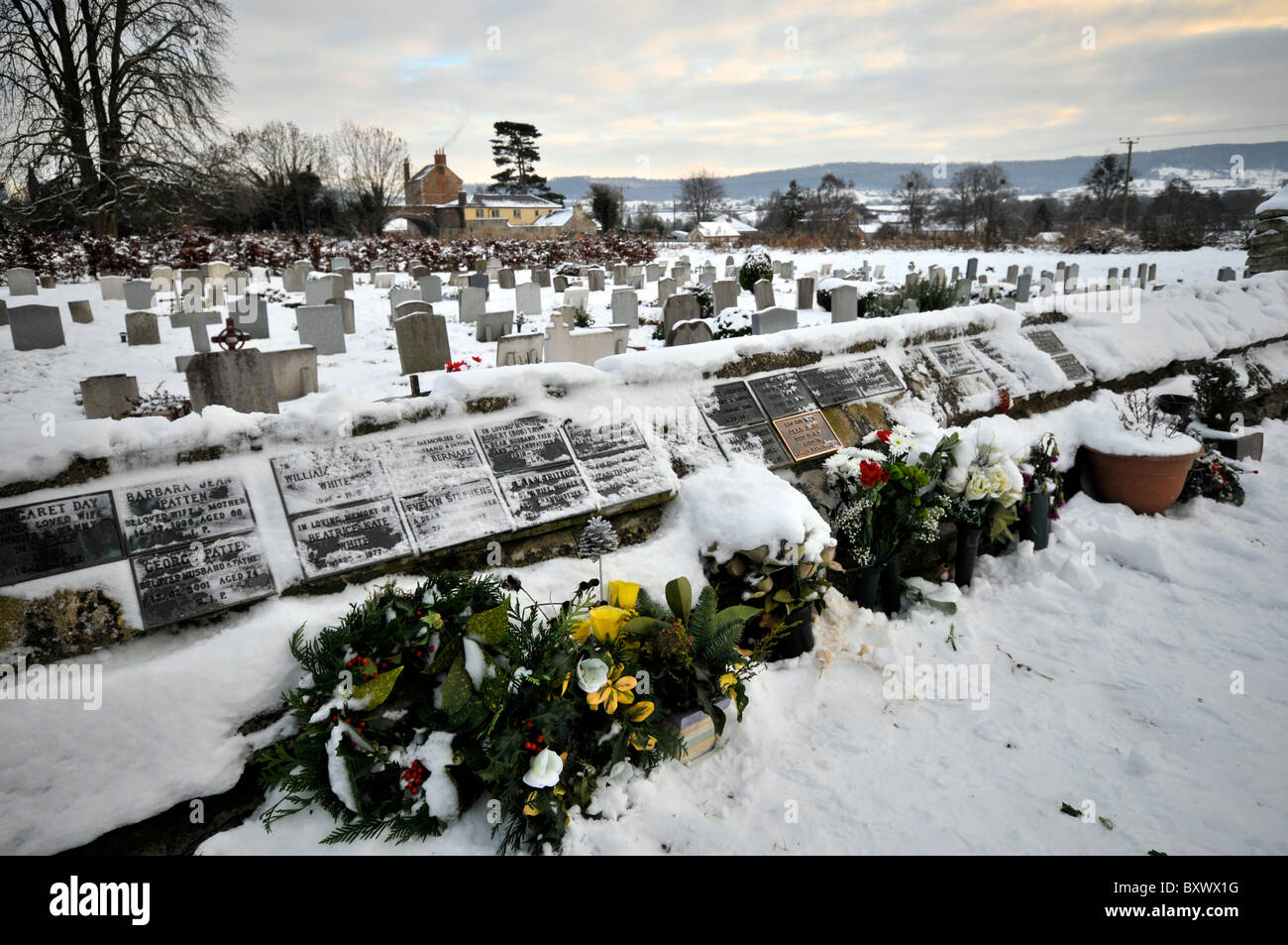 St Cyr Parish Church Stonehouse Gloucestershire Snow Grave Yard ...