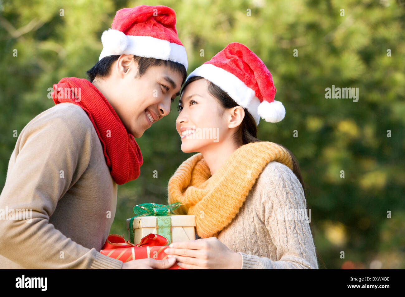 Two men exchanging gifts hi-res stock photography and images - Alamy