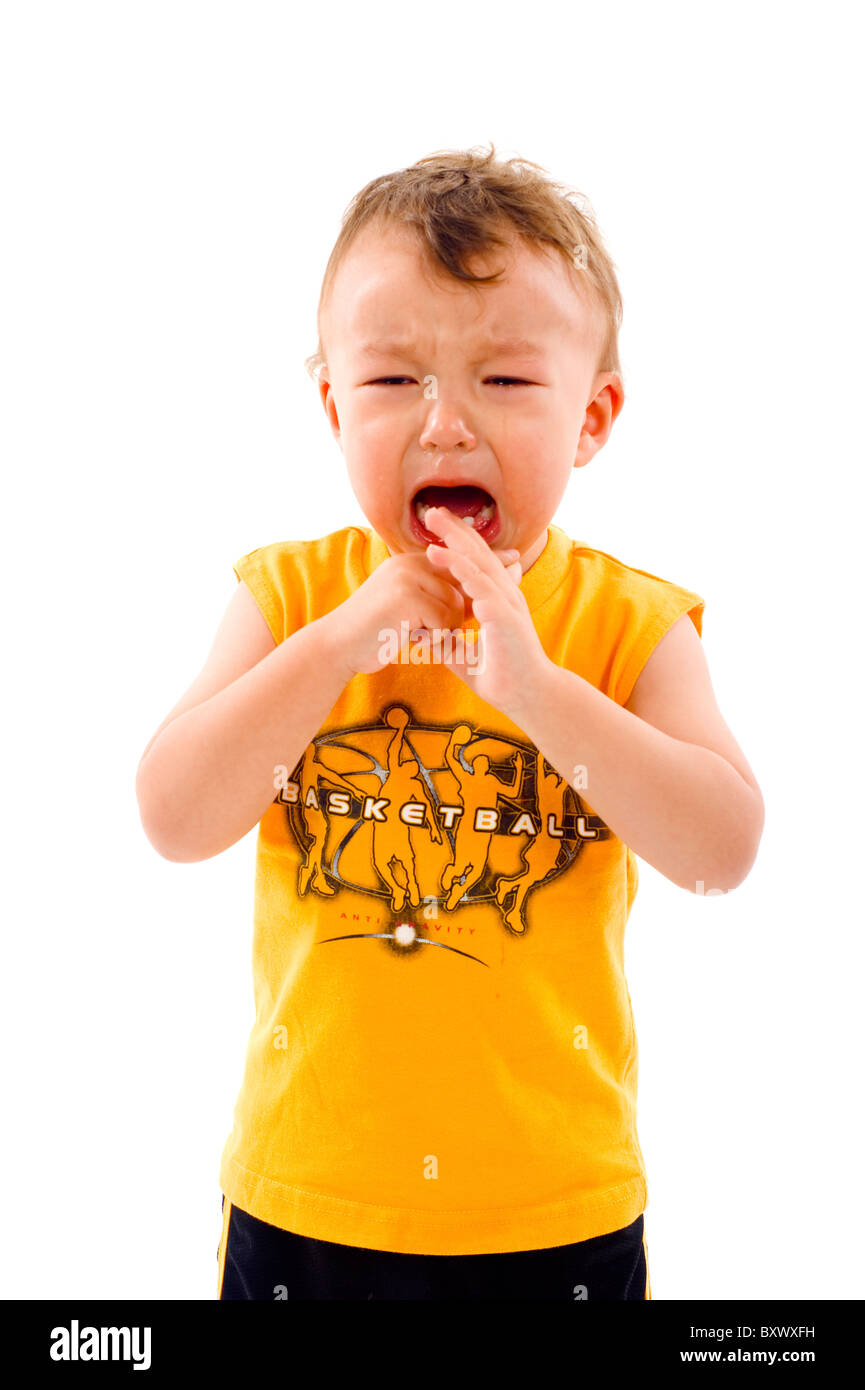 Baby Boy Putting his Hands in his Mouth, Unstoppable Crying - Isolated ...