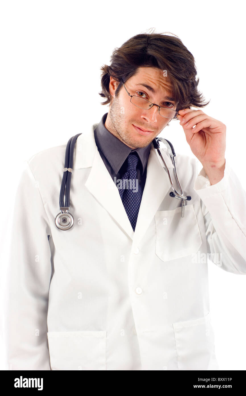 Medical Doctor with Stethoscope - Isolated over a white background ...