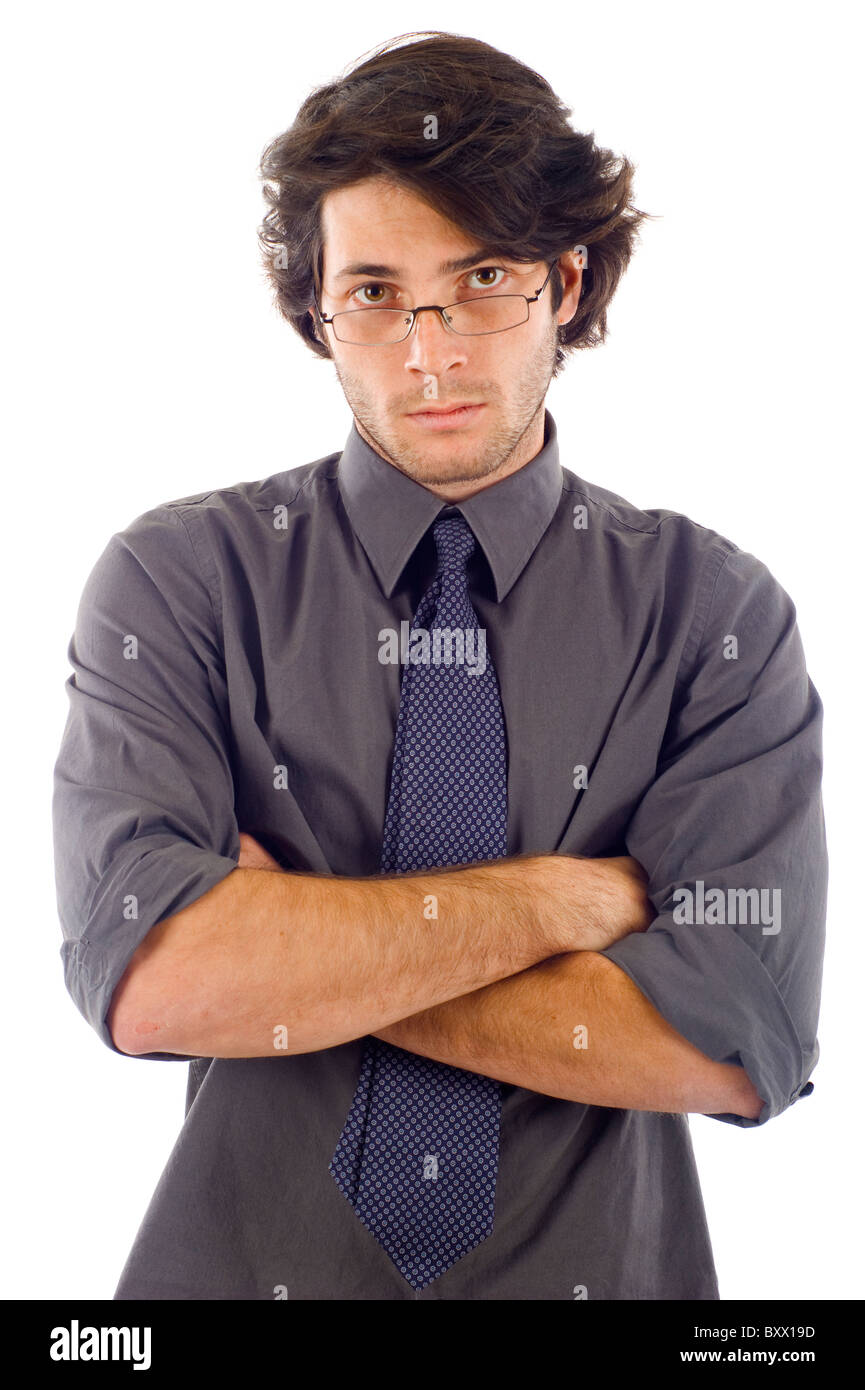 Confident business man isoalted over a white background Stock Photo - Alamy