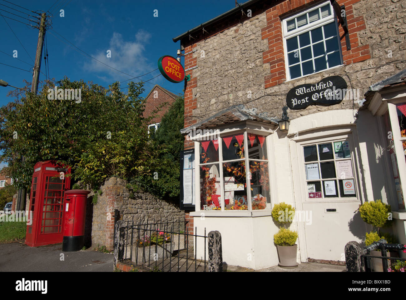 The small village Post Office in Watchfield, Oxfordshire in the UK. The ...