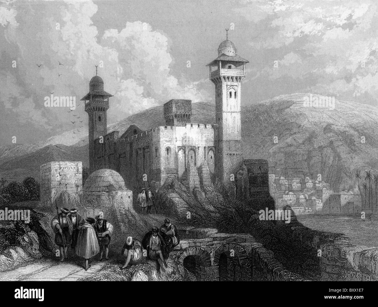 Hebron; The mosque erected over tombs of Abraham and the Patriarchs ...