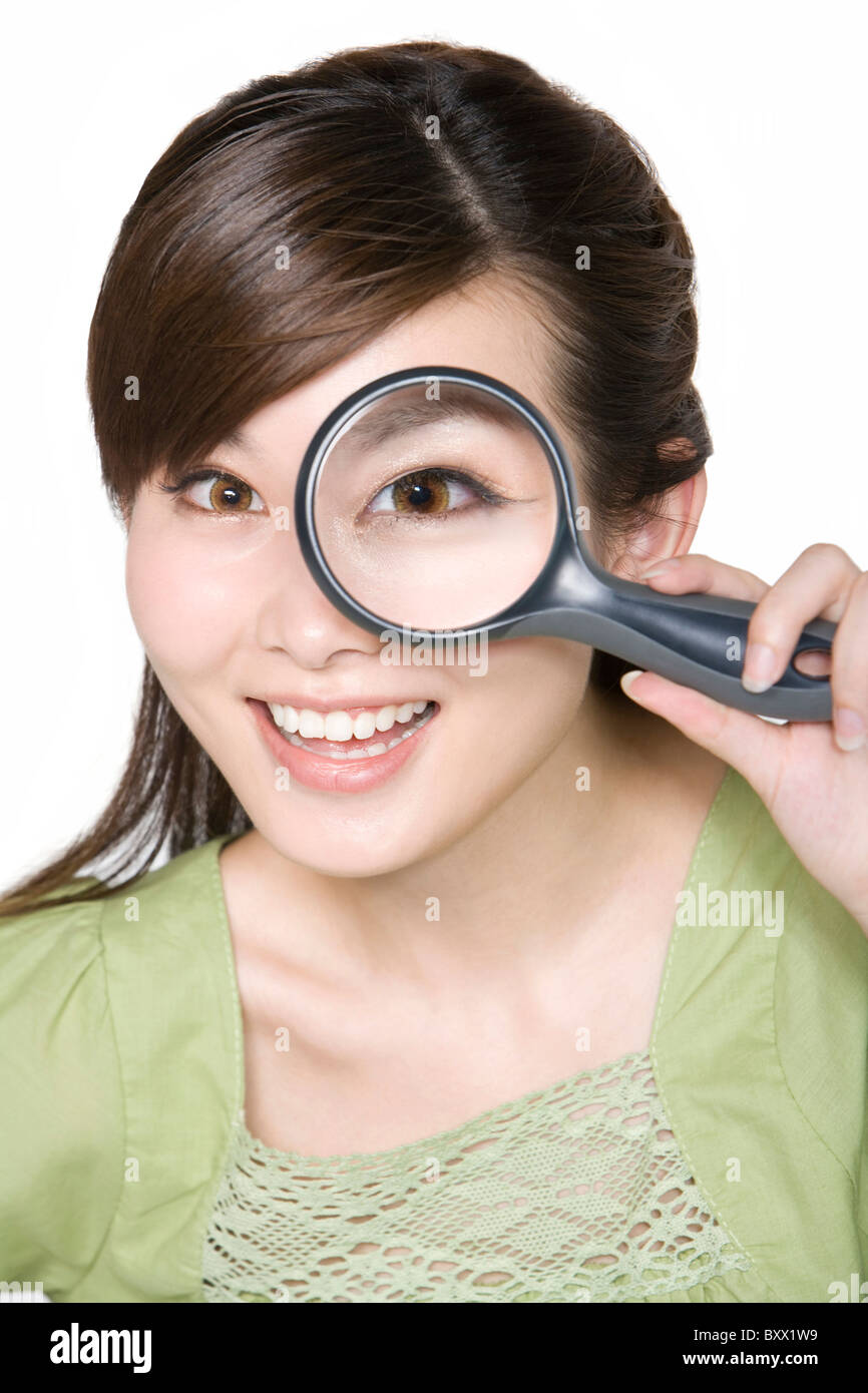Woman blouse magnifying glass hi-res stock photography and images - Alamy