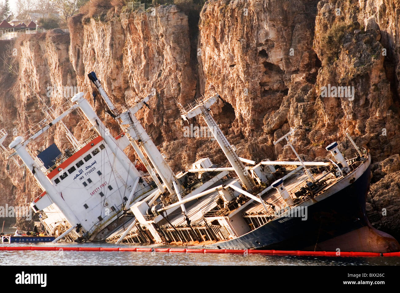 shipwreck shipwrecked on rock outside Antalya harbor in turkey ...