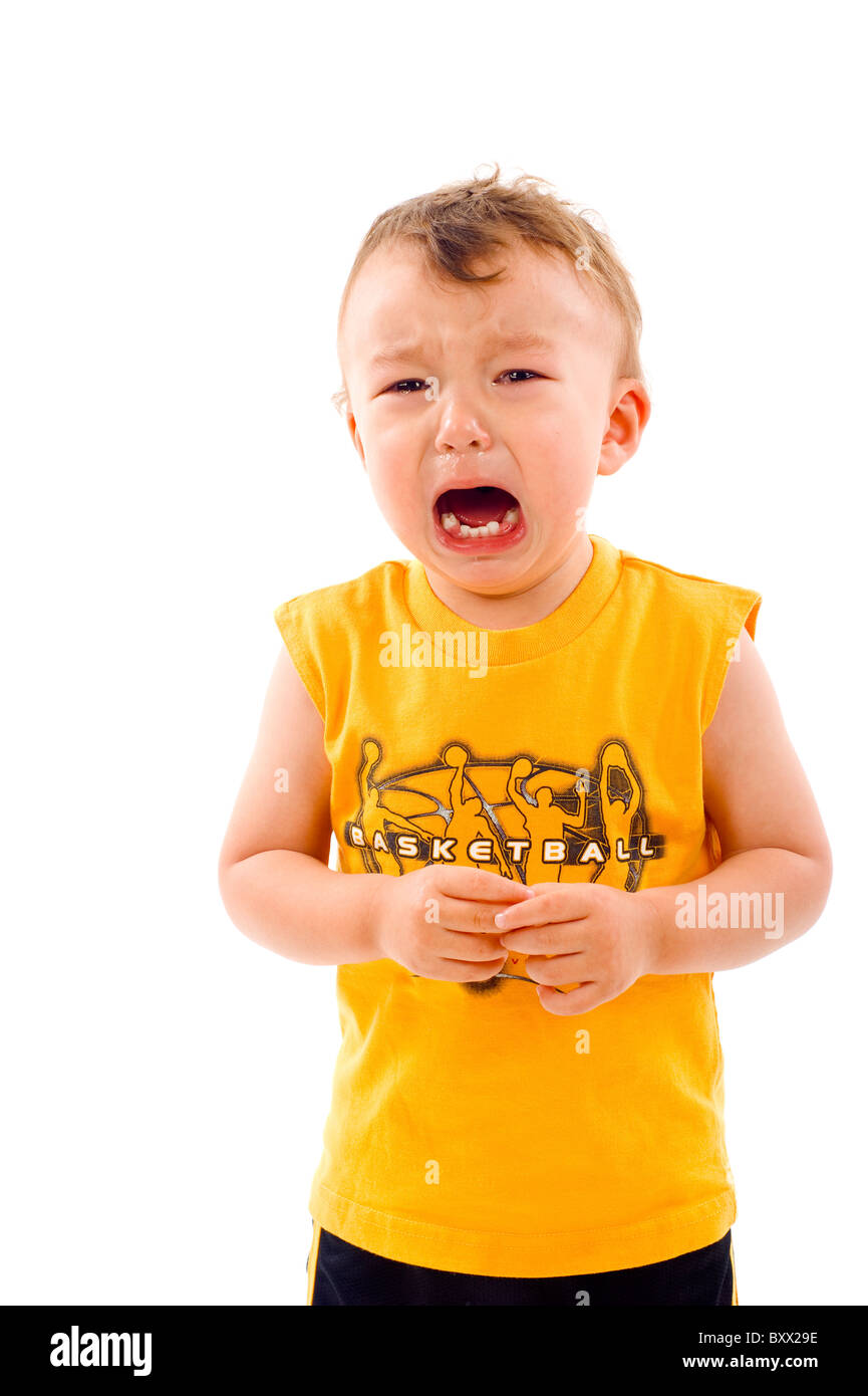 Spoiled Baby Boy, Crying to get his Mom's Attention - Isolated over a ...