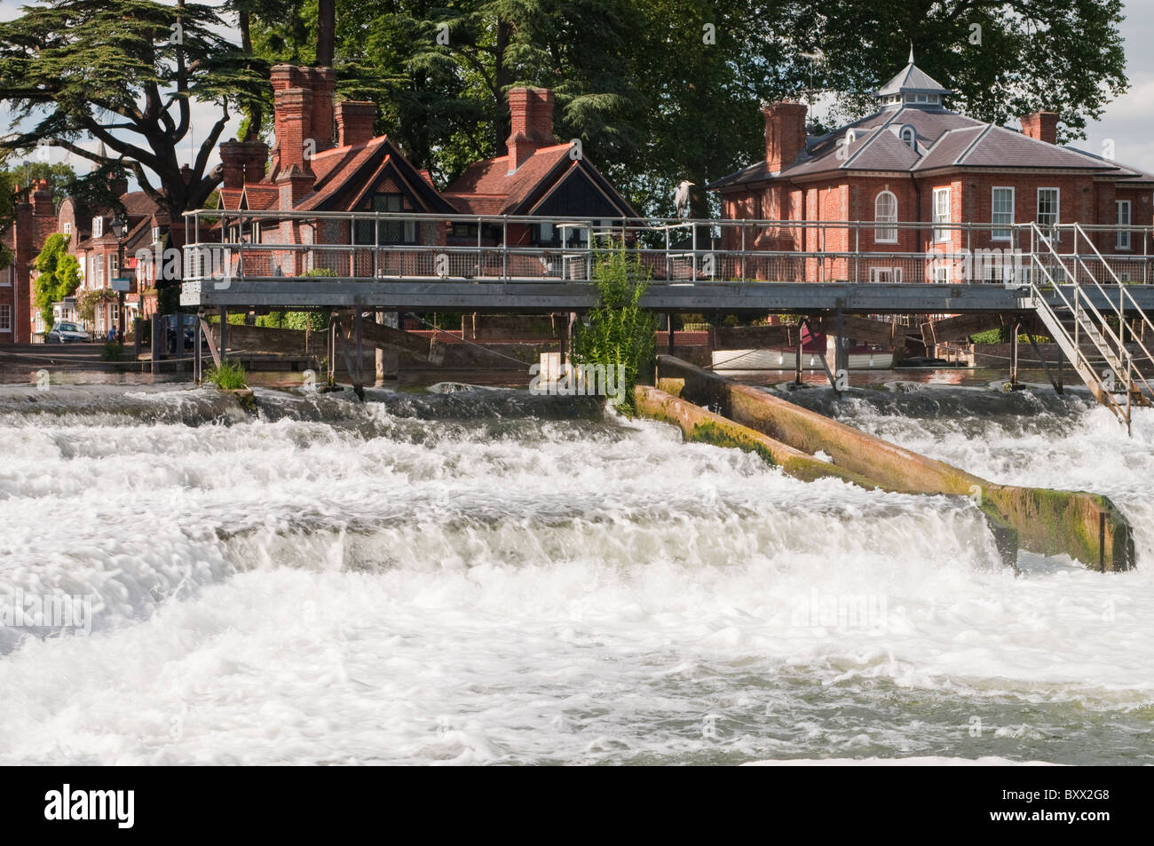 The Weir on the River Thames at Marlow, an English Town in ...