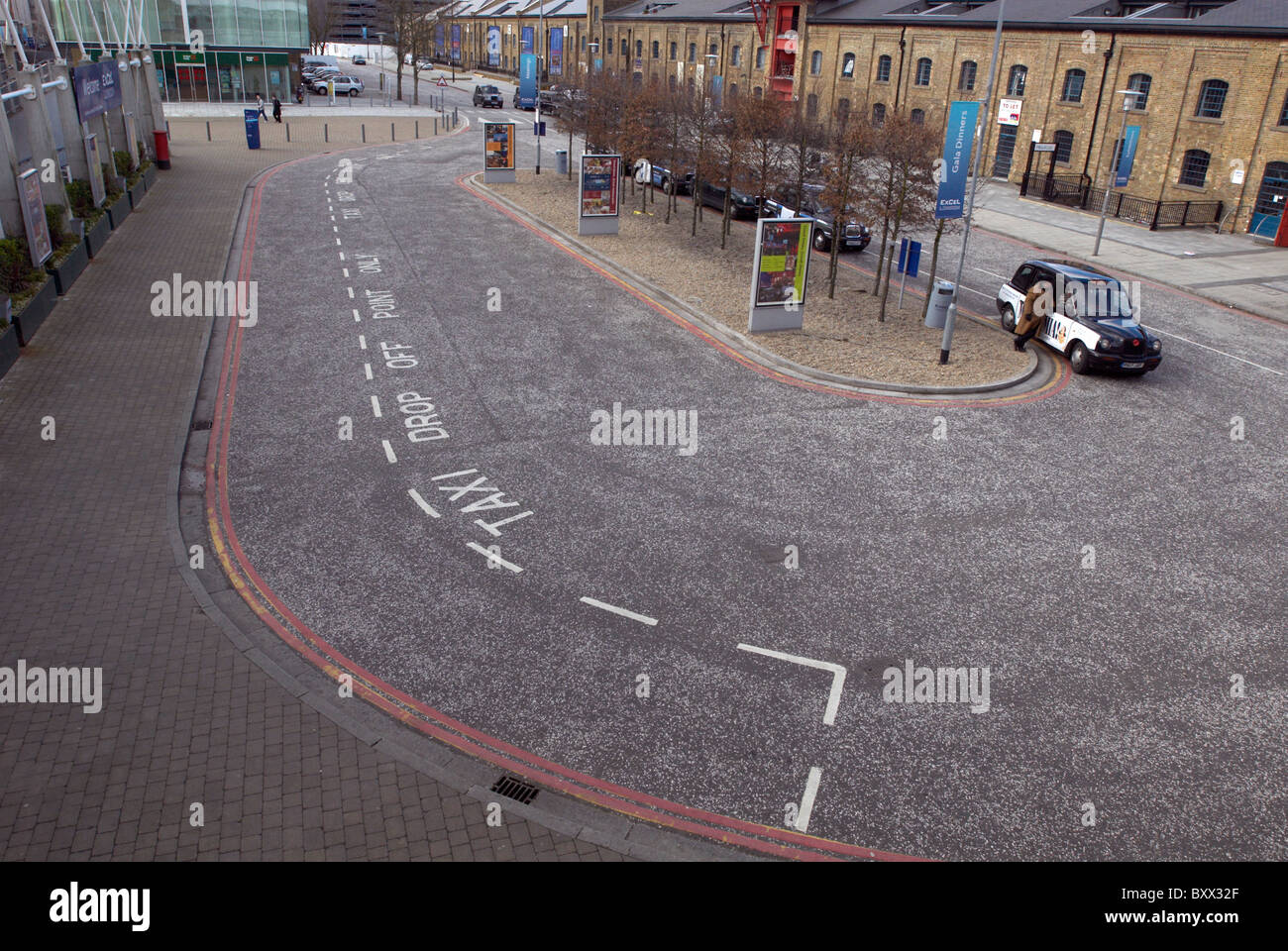 Taxi rank at Royal Victoria Dock East London UK Stock Photo - Alamy
