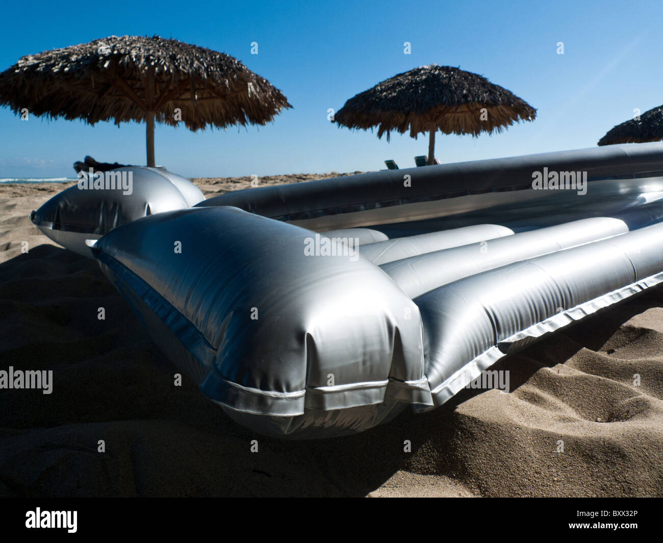 inflatable lilo on the sand, Dominican Republic Stock Photo - Alamy