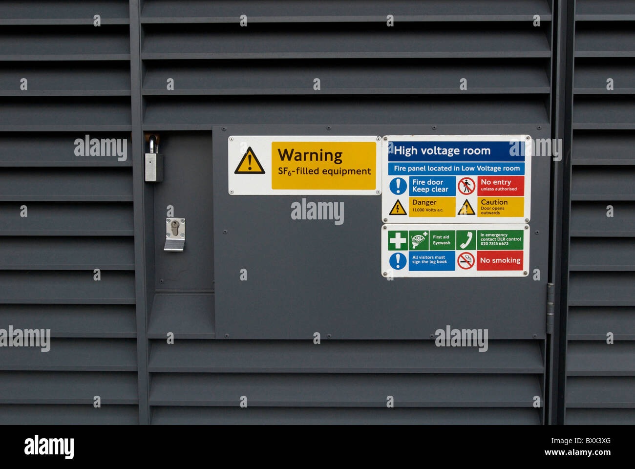 High voltage room DLR station UK Stock Photo - Alamy