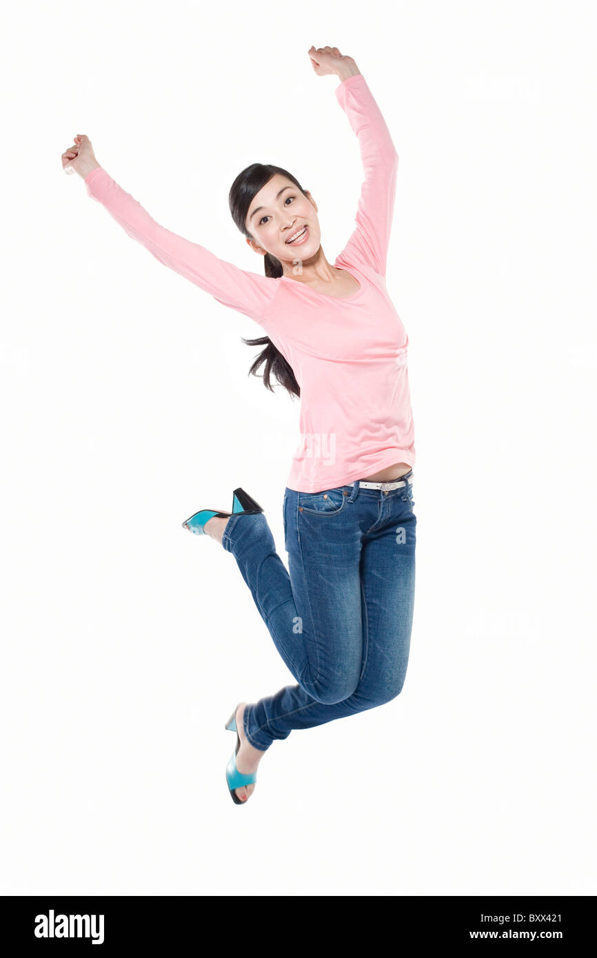 Peace sign one woman Cut Out Stock Images & Pictures - Alamy