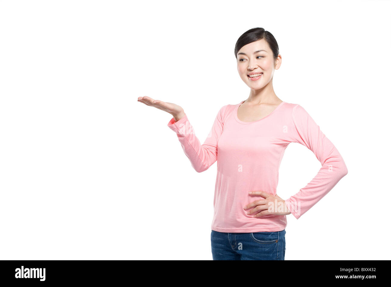Woman Holding Hand Out Stock Photo - Alamy
