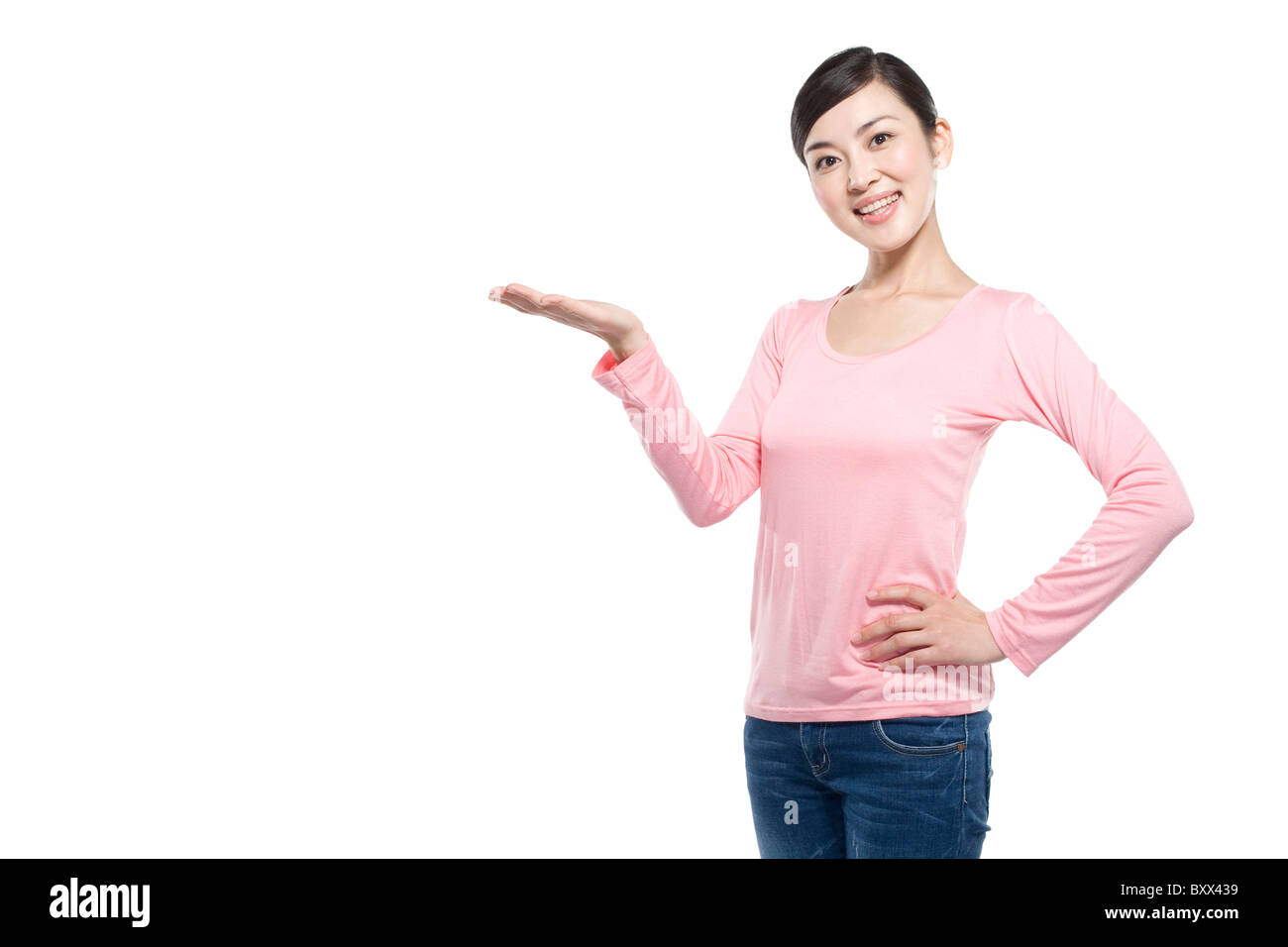 Woman Holding Hand Out Stock Photo - Alamy