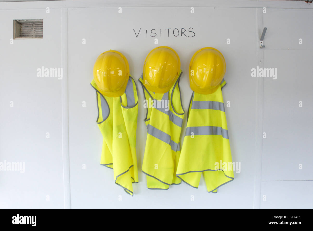 Visitors Health and Safety Gear Stock Photo - Alamy