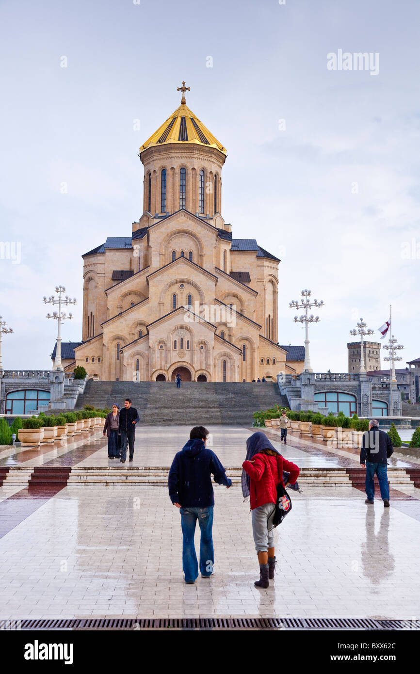 Sameba Cathedral (Holy Trinity) in the Avlabari District of Tbilisi ...
