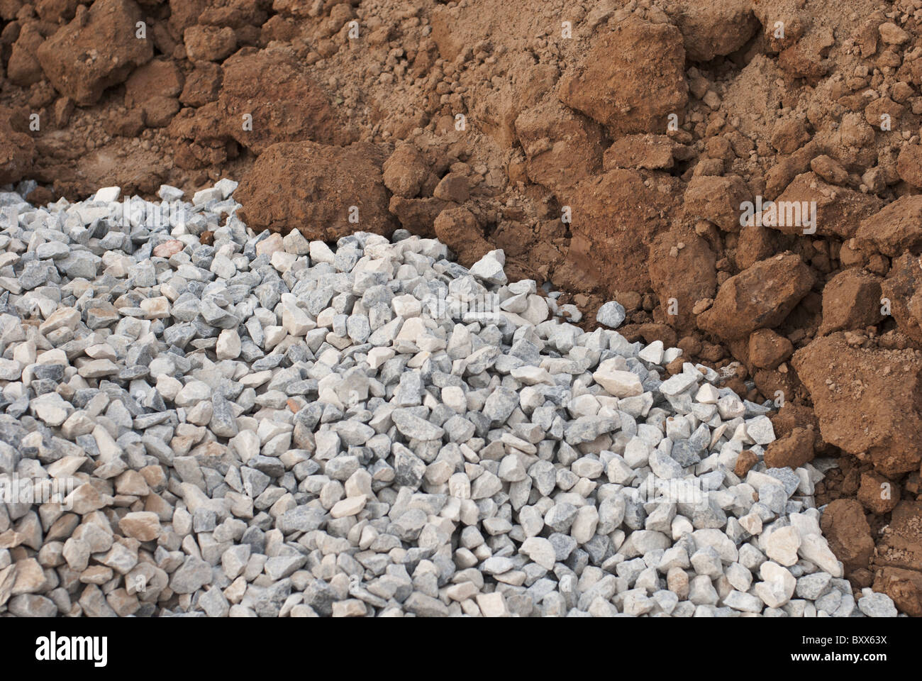 small stones and dirt used for pavement construction Stock Photo - Alamy
