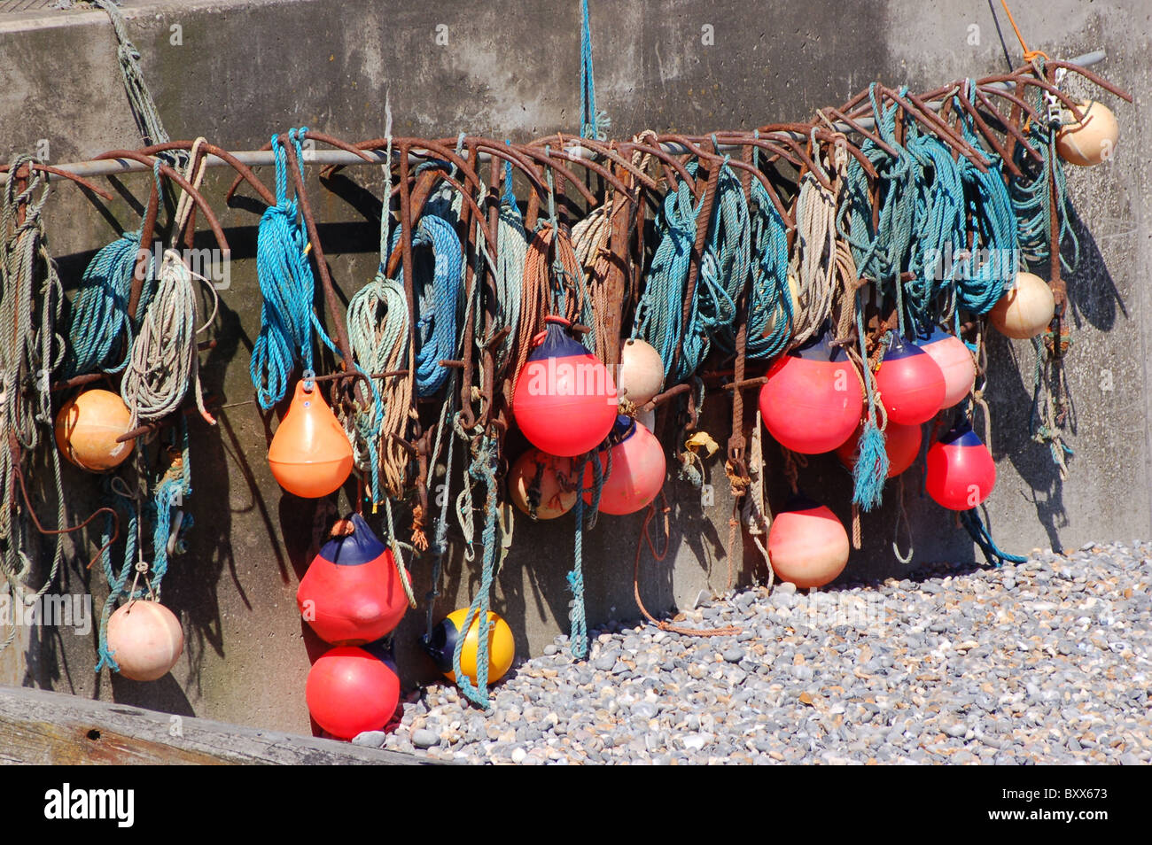 Norfolk Fishing buoys Sheringham Stock Photo - Alamy
