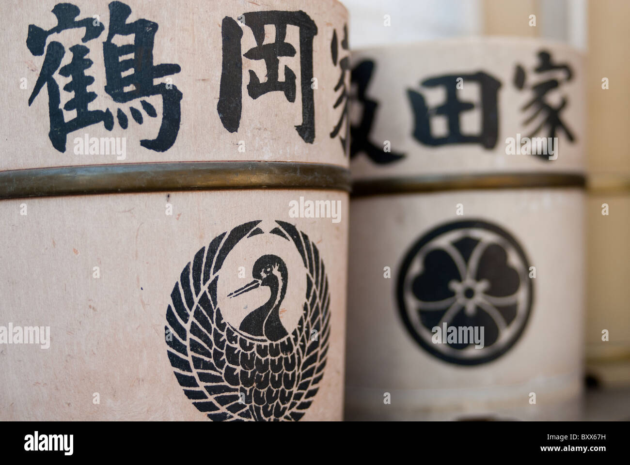 detail of two ceremonial buckets in a Japanese temple Stock Photo - Alamy