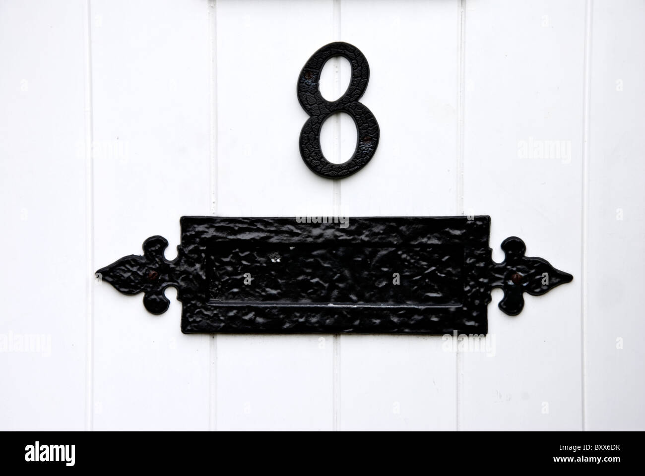 Number eight and letterbox Stock Photo - Alamy