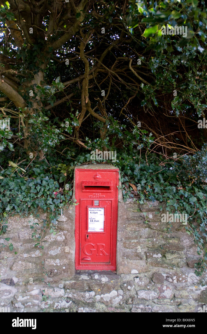 Post box set into a wall in Falmouth, Cornwall, UK Stock Photo - Alamy