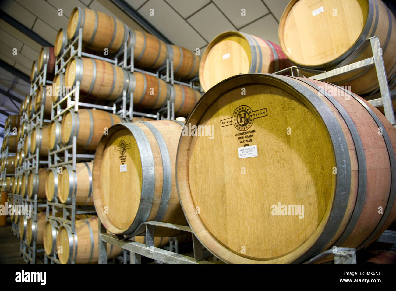 Oak fermentation barrels hi-res stock photography and images - Alamy