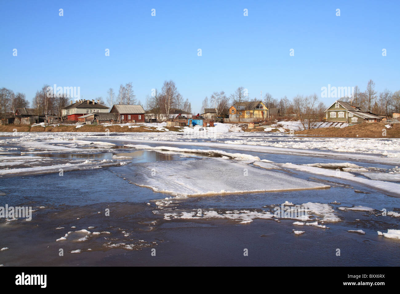 driving of ice on river Stock Photo - Alamy