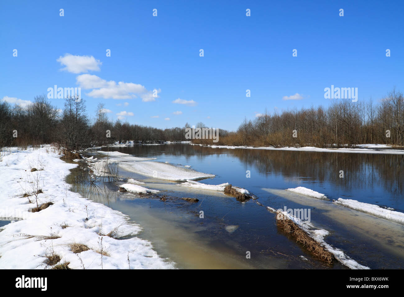 driving of ice on river Stock Photo - Alamy